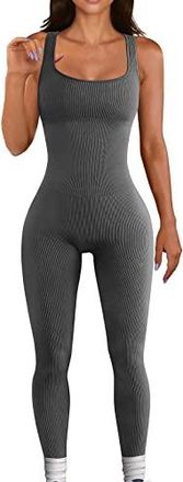Generic Combinaison Femme Noire - Combinaisons pour Femmes D&eacute;Bardeurs C&ocirc;Tel&eacute;S Mode sans Manches Combinaisons dexercice De Couleur Unie Ta Mort en Salopette