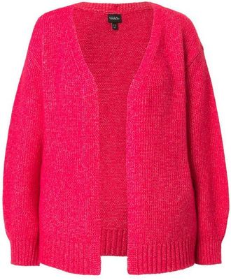 Ulla Popken Strickjacke Strickjacke offene Form Langarm recycelt