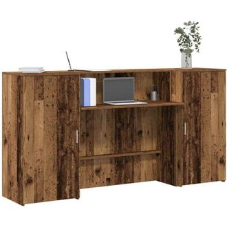 vidaXL Vidaxl - Bureau de r&eacute;ception vieux bois 200x50x103,5cm bois ding&eacute;nierie