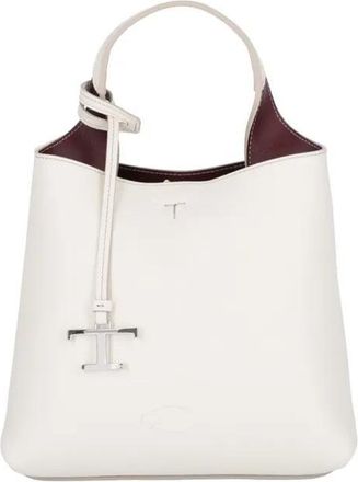 Tod's Tods Crossbody Bags - Textured White Leather Handbag With Silver Charm - Gr. unisize - in Weiß - für Damen