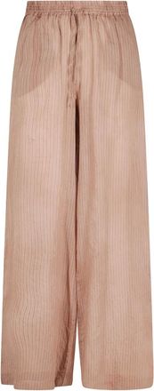 Roberto Collina Femme, Pantalons, Brun, Taille: 40 FR Striped Pantalons