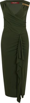 Max Mara Femme, Robes, Vert, Taille: 42 FR Robe Midi en Jersey de Viscose