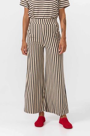 Suite13lab Damen vegan Hose Palau Stripes Schwarz