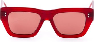 Thom Browne Femme, Accessoires, Rouge, Taille: ONE Size Lunettes de soleil rectangulaires en ac&eacute;tate
