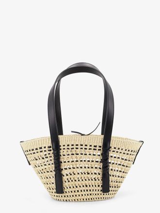 Loewe Womens Shoulder Bag Paulas Ibiza Iraca Palm Leaf Beige Leaf-Leather Leaf/leather