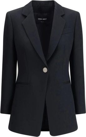 Giorgio Armani Femme, Vestes, Noir, Taille: 40 FR Elegant Single-breasted Blazer