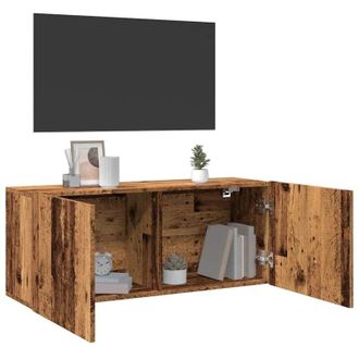 vidaXL Meuble tv mural vieux bois 100x30x41 cm - Vidaxl