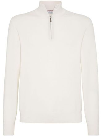 Brunello Cucinelli polo en maille fine - Blanc