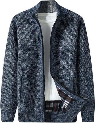 Generic Cardigan d&eacute;contract&eacute; en tricot &eacute;pais et chaud pour homme - Automne et hiver, bleu, 3XL