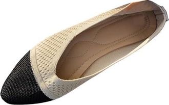 Generic Ballerines plates en tricot &agrave; bout pointu pour femme, l&eacute;g&egrave;res, classiques, respirantes, &eacute;l&eacute;gantes, confortables, &agrave; enfiler, d&eacute;contract&eacute;es, pour le tra