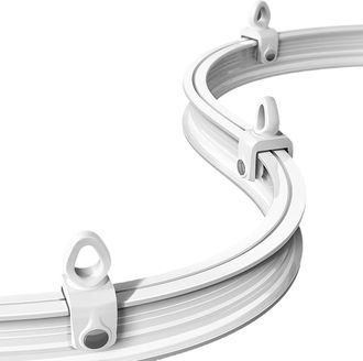 Generic Gardinenschiene, Flexible Vorhangschiene, Gebogene Deckenschiene mit Stummen Rollen, Gardinenstange f&uuml;r Fenster, Raumteiler und K&uuml;che(Single Track-Sid