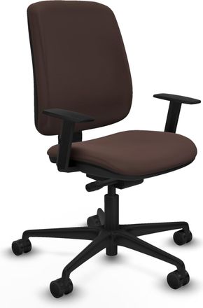 Piqueras y Crespo B&uuml;rostuhl mit R&uuml;ckenlehne Alares mit 1D-Armlehnen, ausgestattet mit Syncro/Traslack und Schaumstoff, Rollen 65 mm, Nylon, Dunkelbraun