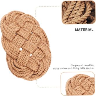 BESPORTBLE Handgefertigte Baumwoll Tischsets Braun Elliptisch Geflochtene Platzsets mit Rutschfester Oberfl&auml;che Hitzebest&auml;ndige Untersetzer f&uuml;r Kaffee Esstisch F