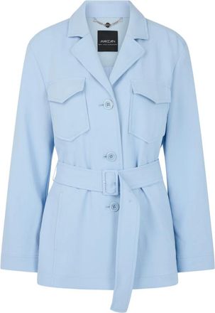 Marc Cain Femme, Vestes, Bleu, Taille: 42 FR Veste Caban avec Ceinture