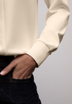 Street One Rundhalspullover Feine Rippdetails an Kragen und &Auml;rmelb&uuml;ndchen