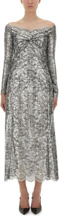 Paco Rabanne Robe longue en dentelle - Femme - Robes - Gris - Taille: 36 FR