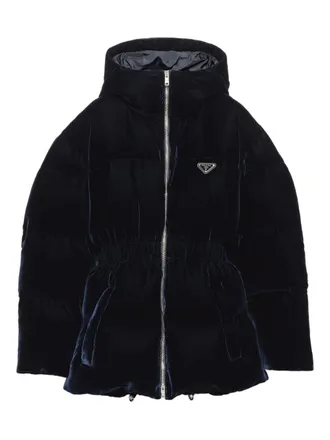 Prada doudoune &agrave; capuche - Bleu