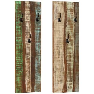 vidaXL Vidaxl - Porte-manteau mural 2pcs 36x3x110cm Bois massif de r&eacute;cup&eacute;ration