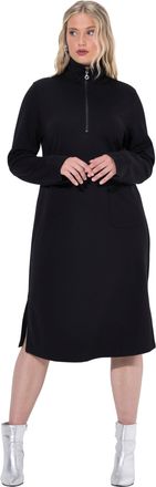 Ulla Popken Damen gro&szlig;e Gr&ouml;&szlig;en &Uuml;bergr&ouml;&szlig;en Plus Size Kleid mit Stehkragen und Zipper