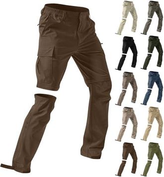 Generic Pantalon de jogging cargo pour homme - Pantalon de randonn&eacute;e convertible - Imperm&eacute;able et l&eacute;ger avec plusieurs poches - S&eacute;chage rapide - Taille &eacute;lasti