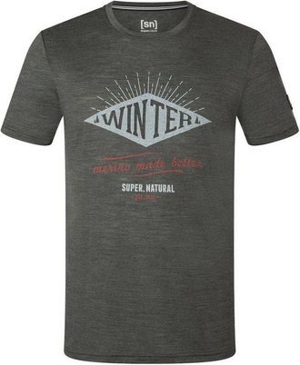 super.natural Print-Shirt Merino Funktionsshirt M WINTER TEE funktioneller Merino-Materialmix