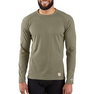 Carhartt Work in Progress Base Force T-Shirt Classique à Poids Moyen Couche supérieure, Olive/Motif Burnt, S Homme