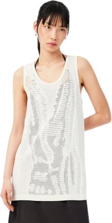 Lacoste Femme, Tops, Blanc, Taille: 38 FR Canottiera in Maglia