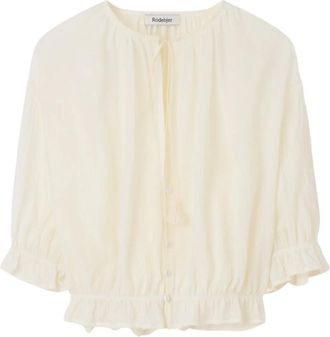 Rodebjer Femme, Blouses et Chemises, Beige, Taille: 42 FR Perla Pliss&eacute; Blouse