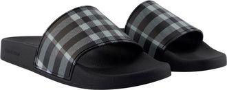 Burberry Mens Mf Furley M Check Sandals - Burberry Synthetic Black Shoes Flat-Shoes
