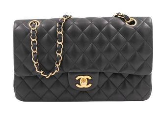 Chanel Black Lambskin Medium Classic Double Flap Bag
