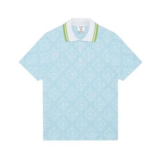 Casablanca Kurz&auml;rmeliges Jacquard-Poloshirt - - Tops - Herren - Blau - M