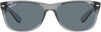 Ray-Ban Rb2132 Lunettes de Soleil, Gris Transparent/Bleu fonc&eacute;, polaris&eacute;, 55 mm Femmes