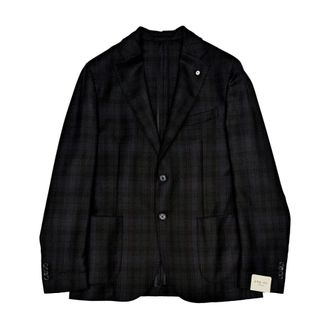 L.B.M. 1911 Gr&uuml;n und Blau karierte Americana Jacke - - Jackets - Herren - Mehrfarbig - XL