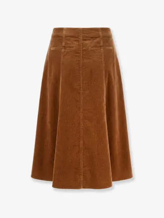 Polo Ralph Lauren Womens A-Line Corduroy Skirt Brown Cotton