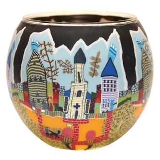 Kerzenfarm Hahn Kerzenfarm 21601 Leuchtgl&auml;ser, Glas, bunt, 11.0 x 11.0 x 9.0 cm