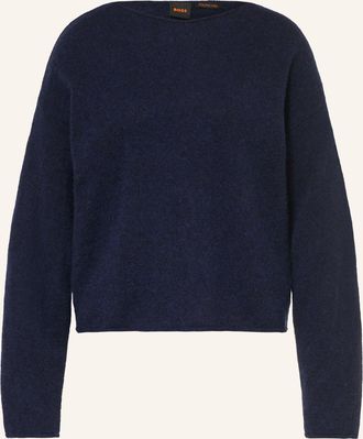 HUGO BOSS Pullover Folletino Mit Alpaka blau