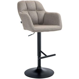 Clp Tabouret de bar Natoma Tissu Taupe M&eacute;tal noir mat