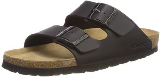 Rohde Damen Frauen Sandale Pantolette Zweiriemer Hausschuhe 5631 schwarz, Schuhgröße:43 EU