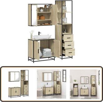 vidaXL Vidaxl - Ensemble de meubles de salle de bain 3 pcs chêne sonoma