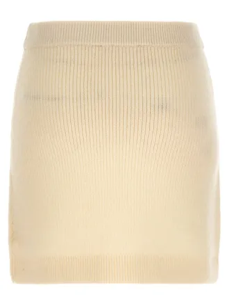 Michael Michael Kors Ribbed Knit Skirt - Cream