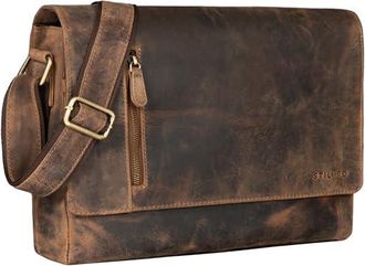 STILORD Davis Sac Messenger en Cuir 13 Pouces | Sac Vintage Hommes Femmes | Sac à Bandoulière Bureau | Sacoche en Cuir Véritable, Couleur:Calais - Marron
