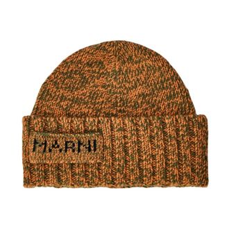 Marni Gestrickte Logo-M&uuml;tze - - Accessories - Herren - Orange - L