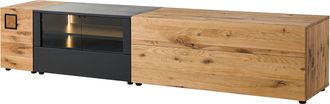 Massivmoebel24 Kitzb&uuml;hel 120 Mobile Tv In Legno Di Quercia Selvatica - Laccato Oliato / Naturale 220x52x52