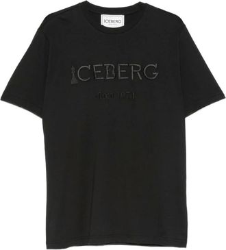 Iceberg Homme, Tops, Noir, Taille: 2XL T-shirt &agrave; logo