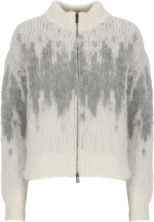 PESERICO Femme, Pulls, Multicolore, Taille: 36 FR Alpaca Zip Cardigan