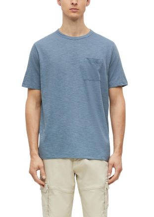 s.Oliver Kurzarmshirt S.OLIVER, Herren, Gr. XXL, blau (denim blau), Single Jersey, Obermaterial: 60% Baumwolle, 40% Polyester, meliert, normal h&uuml;ftbedeckend, R