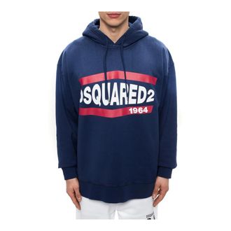 Dsquared2 Bequemer Baumwoll-Hoodie - - Sweatshirts & Hoodies - Herren - Blau - L