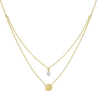 Fascination by Ellen K Halskette Gold 375 zweifarbig Zirkonia