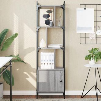vidaXL Biblioth&egrave;que avec porte sonoma gris 44,5x30x154,5 cm vidaXL
