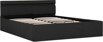 vidaXL Bett mit Bettkasten Hydraulisch led Dunkelgrau Stoff 140x200 cm Vidaxl 173703